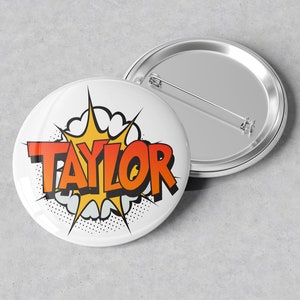 Personalized Name Button Badge - Name Button Pin - Name Badge - Name ...