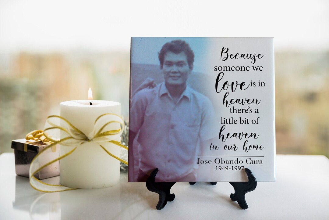 Memorial Tile - Remembrance Tile - Because Someone We Love is in Heaven ...