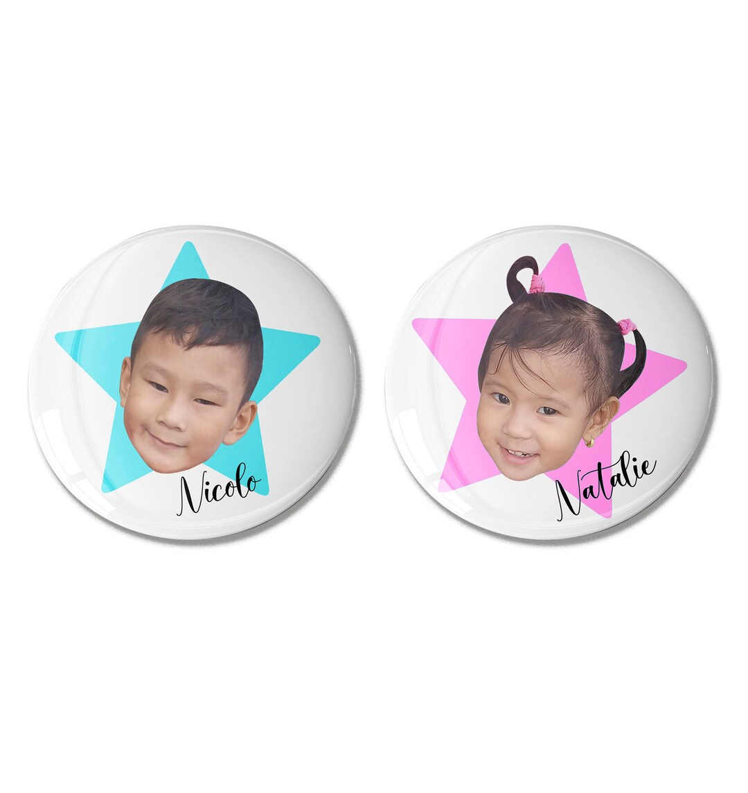 Personalized Photo Button Badge - Photo Button Badge - Photo Pin ...