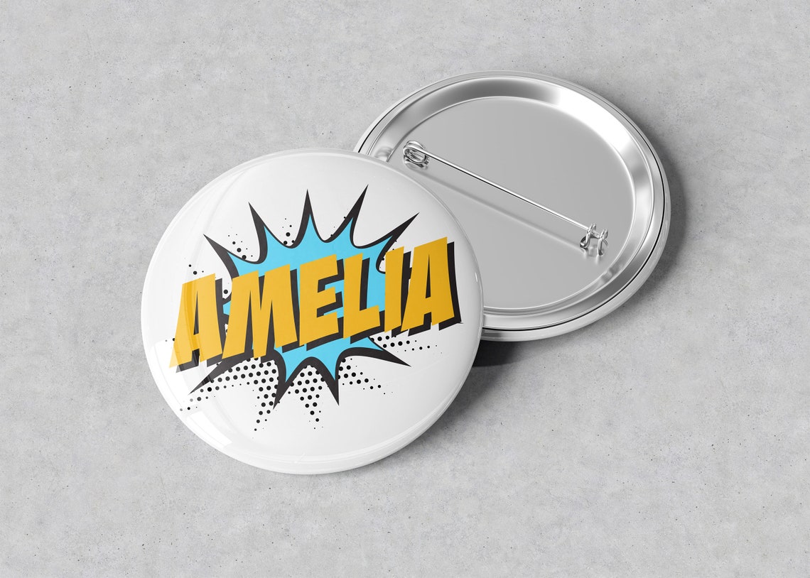 Personalized Name Button Badge Name Button Pin Name Badge | Etsy
