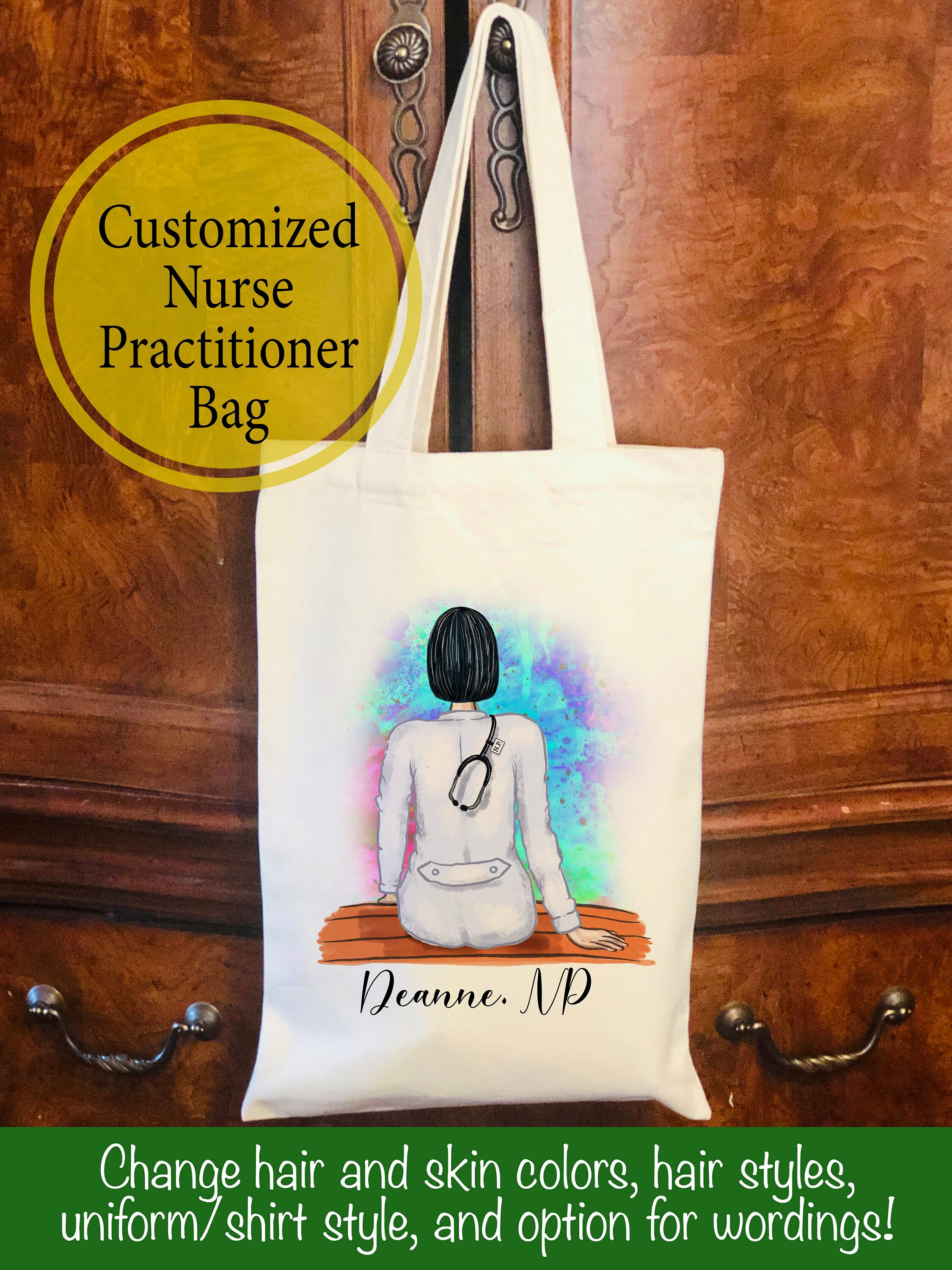 Personalized NP Canvas Bag Nurse Practitioner Canvas Bag - Etsy