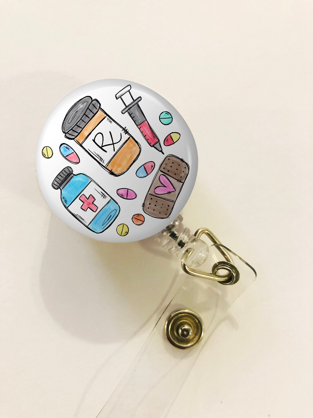 Pharmacist Badge Reel - Pharmacist Tech Badge - She Works Willingly ...