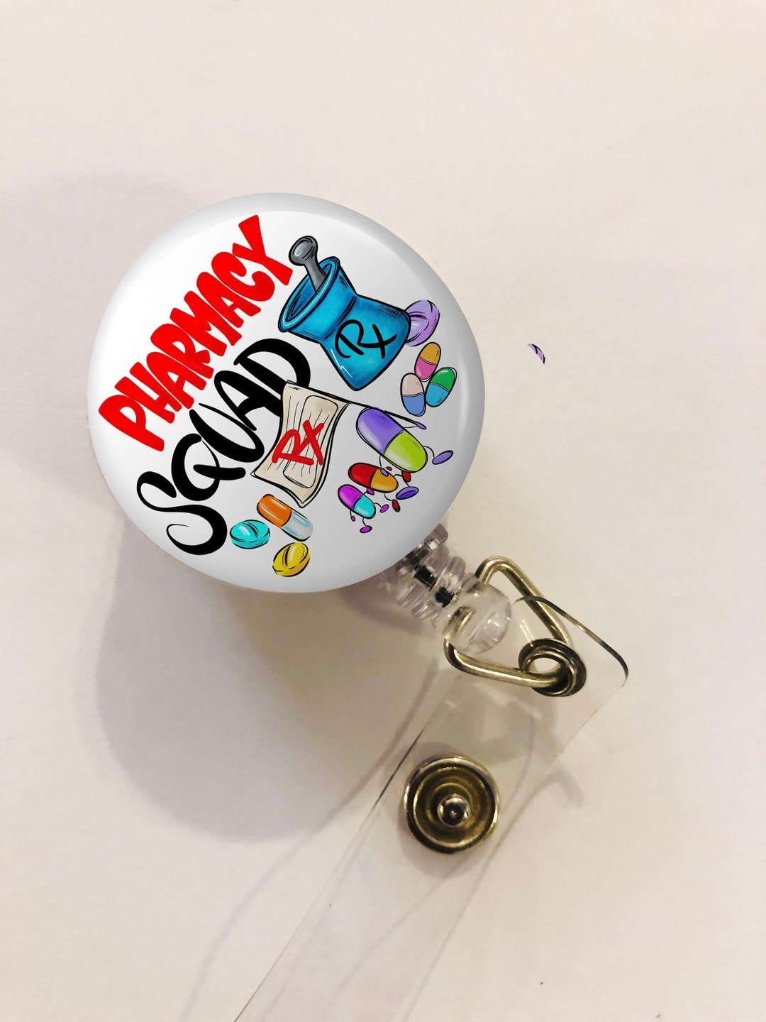 Pharmacy Squad Badge Reel - Pharmacist ID Badge Reel - or Nurse - ID ...