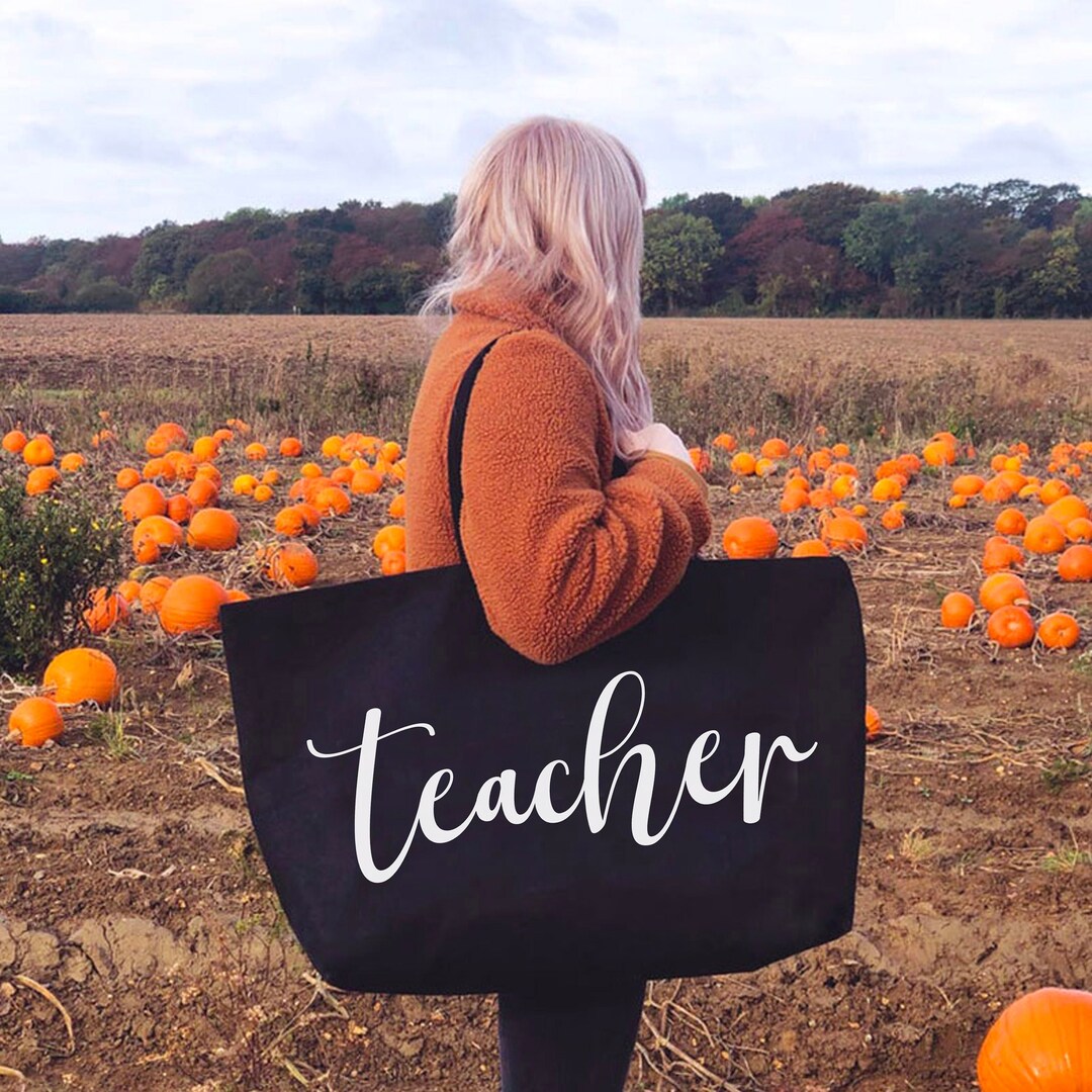 Teacher Mega Tote Bag - Teacher Canvas Tote Bag - Teacher Tote Bag ...