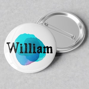 Personalized Name Button Badge - Name Button Pin - Name Badge - Name ...