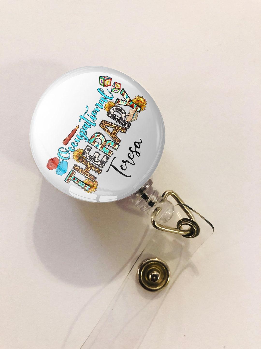 Personalized Occupational Therapy Badge Reel - ID Retractable Badge, ID ...