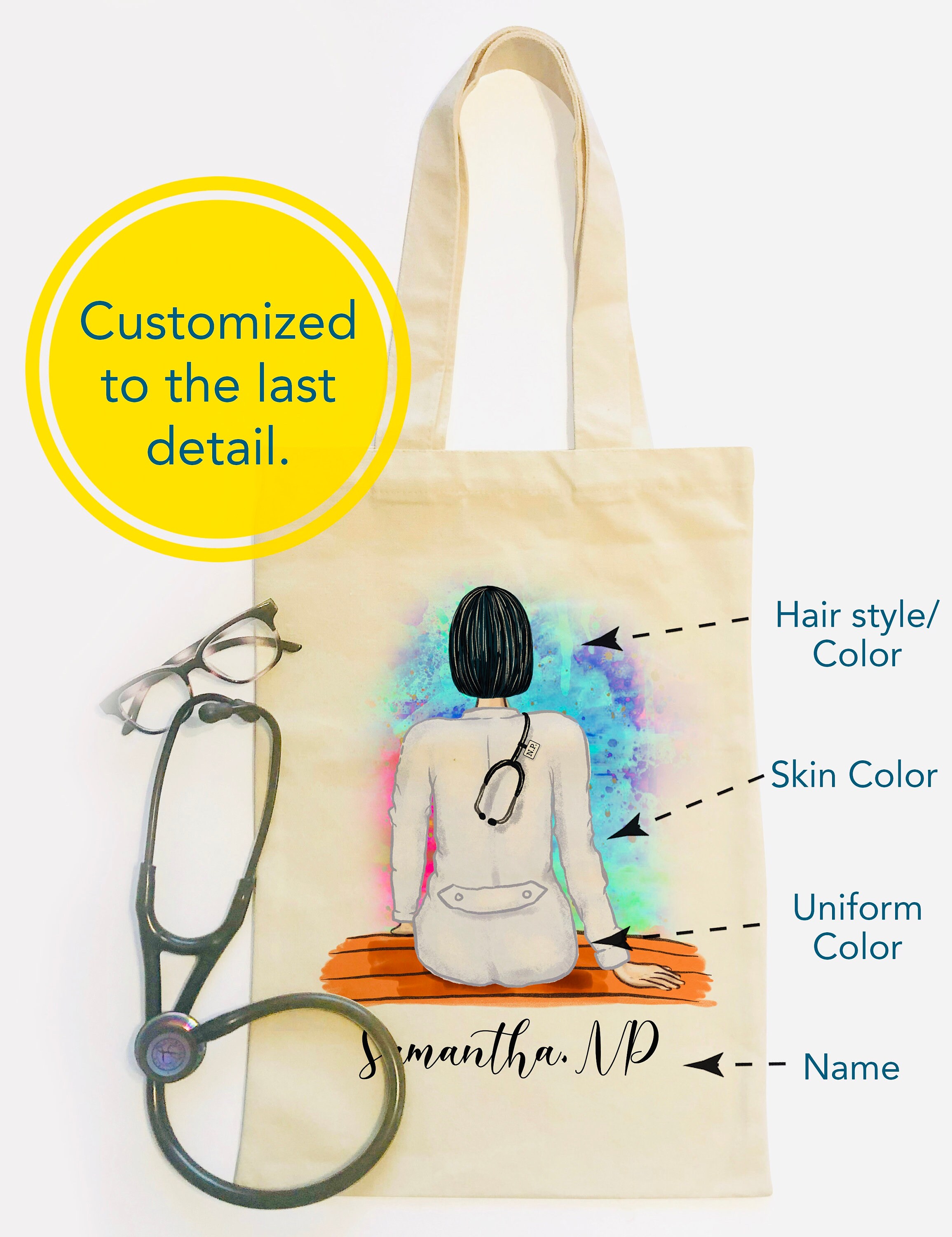Personalized NP Canvas Bag Nurse Practitioner Canvas Bag - Etsy