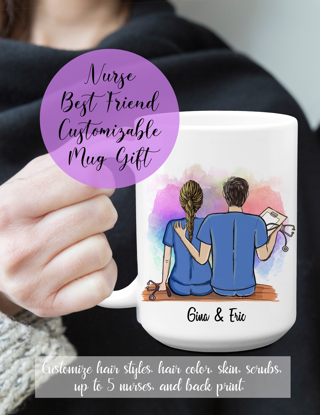 Personalized Nurse Best Friend Mug - Nursing Gift - Nurse Coffee Mug ...