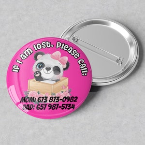 Emergency Contact Button Badge - Emergency Contact Button Pin - Child ...