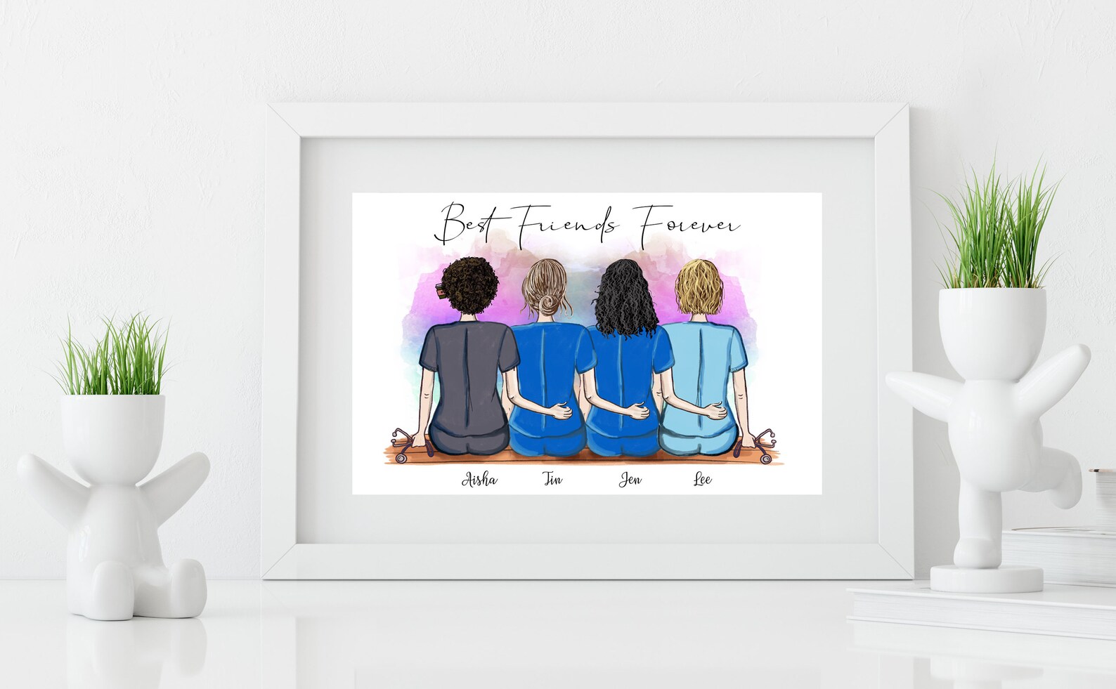 Three Nurses Customized Print Personalized Nurse Best Friend - Etsy
