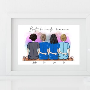 Three Nurses Customized Print, Personalized Nurse Best Friend Print ...