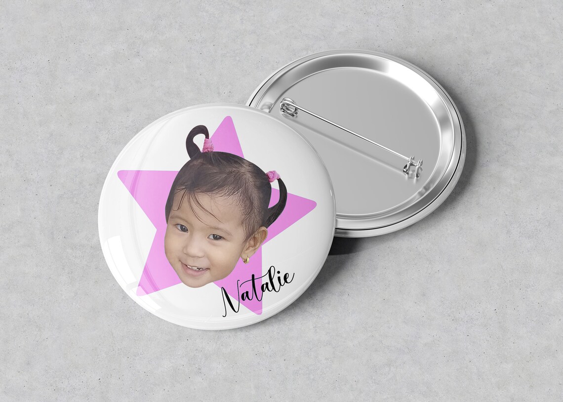 Personalized Photo Button Badge Photo Button Badge Photo | Etsy