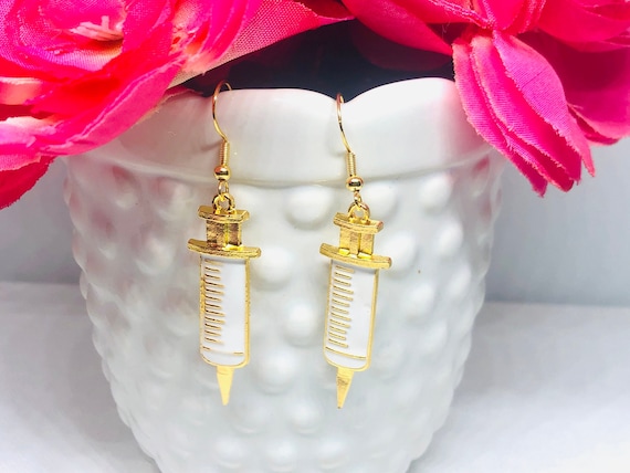 Syringe Earrings Syringe Jewelry Nurse Gift Doctor Gift | Etsy
