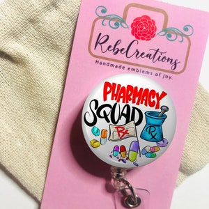 Pharmacy Squad Badge Reel - Pharmacist ID Badge Reel - or Nurse - ID ...