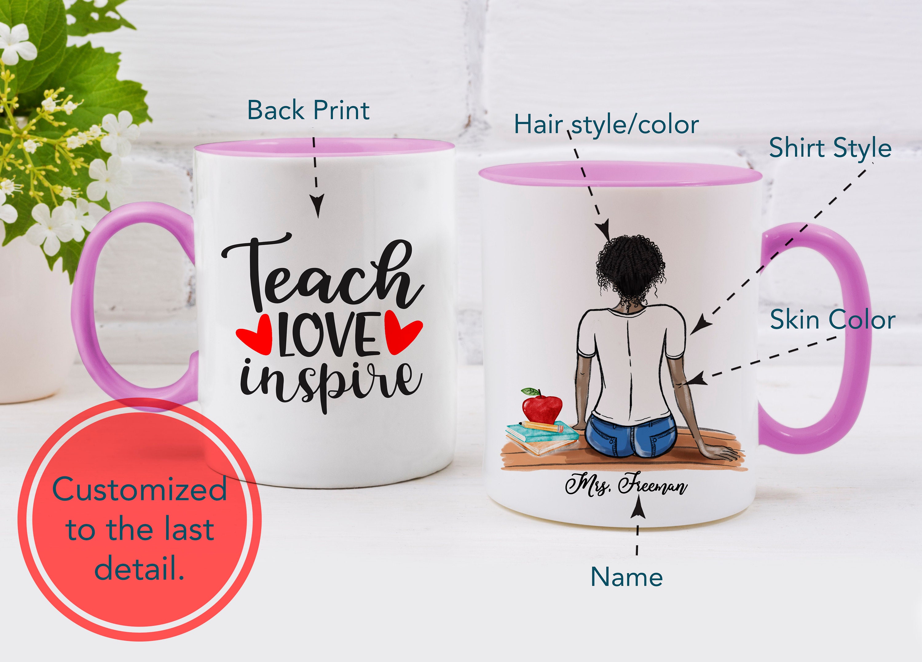 Custom Teacher Mug Customized Teacher Mug Personalized - Etsy