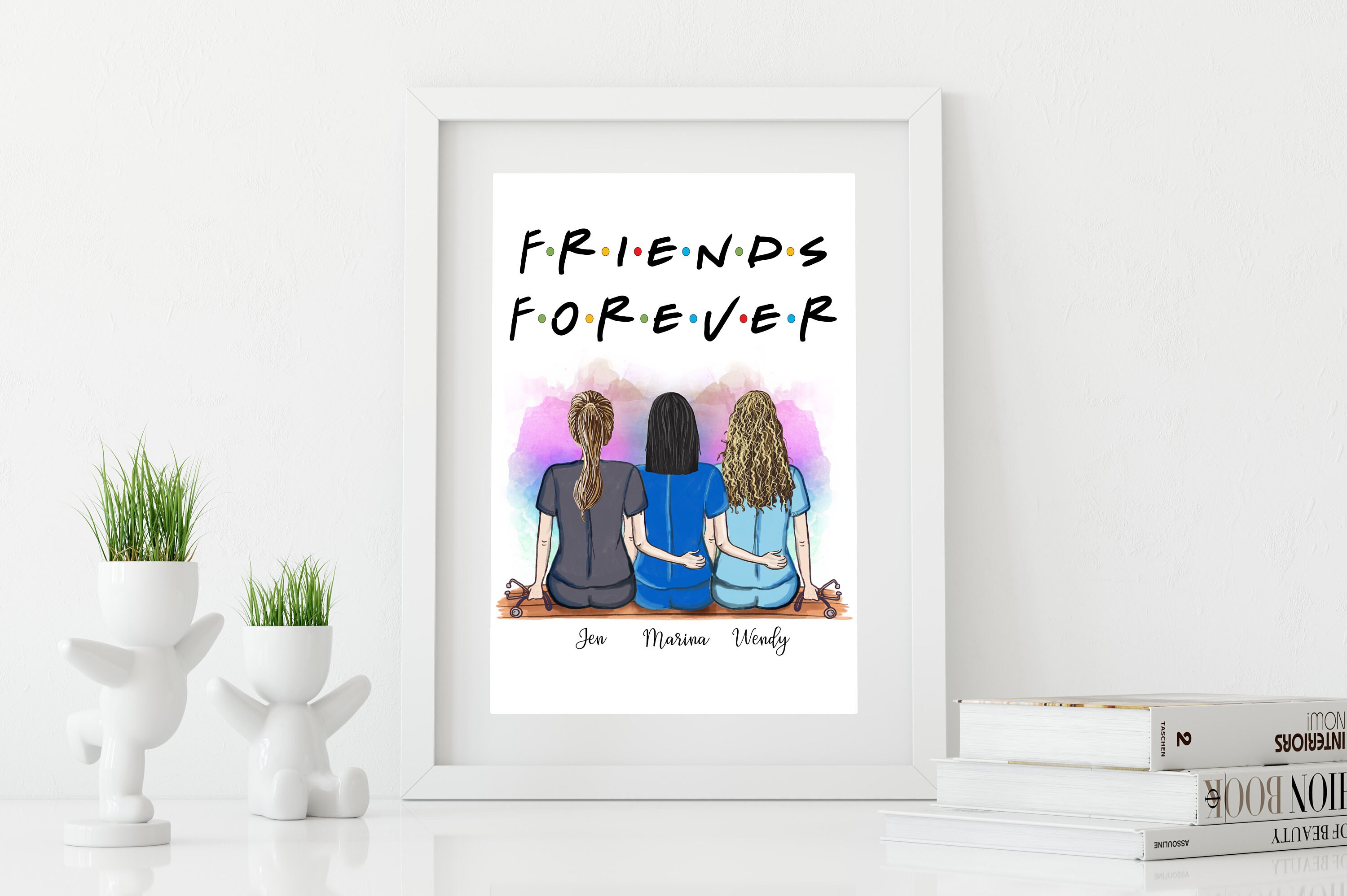 Three Nurses Customized Print Personalized Nurse Best Friend - Etsy