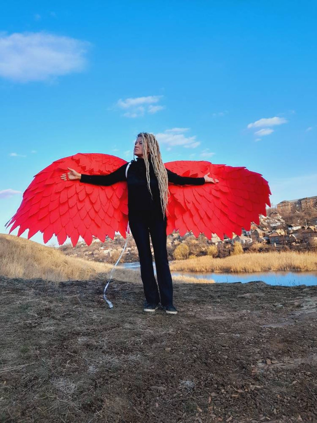 Red Angel Wings Red Wings Costume Angel Wings Cosplay - Etsy