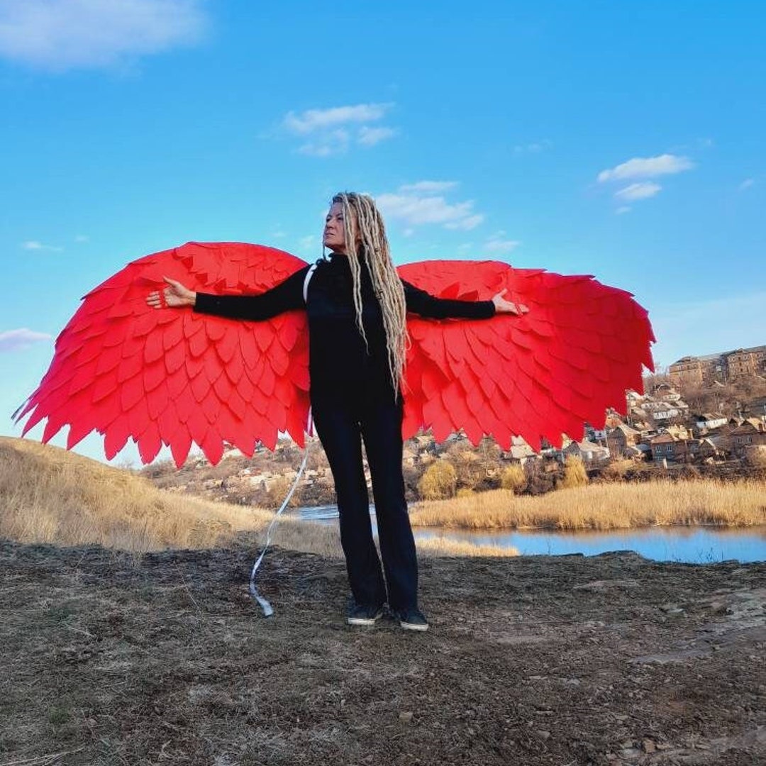 Red Angel Wings, Red Wings Costume, Angel Wings, Cosplay, Halloween ...