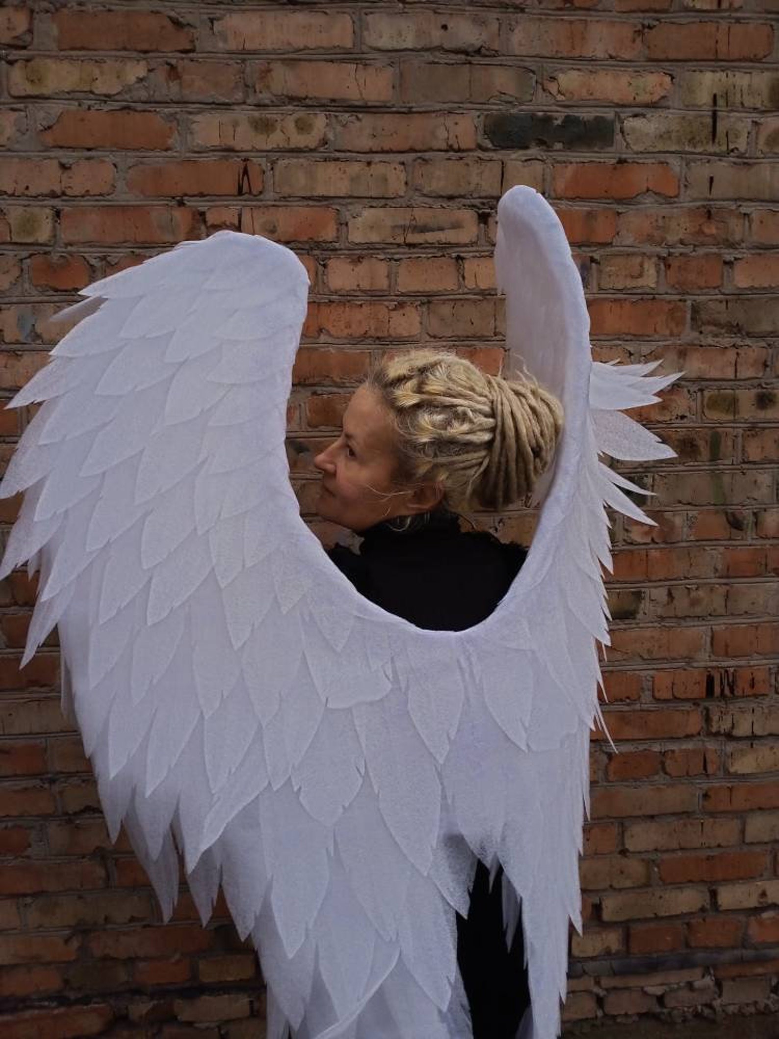 White Angel Wings Costume White Angel Cosplay Large Wings Moving Wings ...