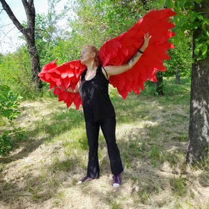 Red Angel Wings Red Wings Costume Angel Wings Cosplay Helloween Costume ...