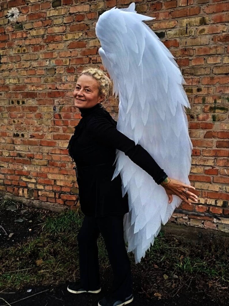 White Angel Wings Costume White Angel Cosplay Large Wings Moving Wings ...