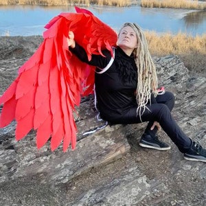 Red Angel Wings, Red Wings Costume, Angel Wings, Cosplay, Halloween ...