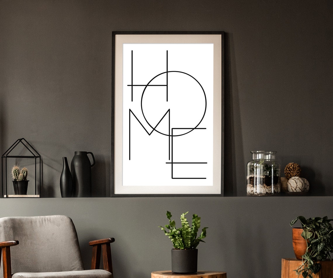 HOME Print Home Decor Wall Art Home Printable Home Sign - Etsy