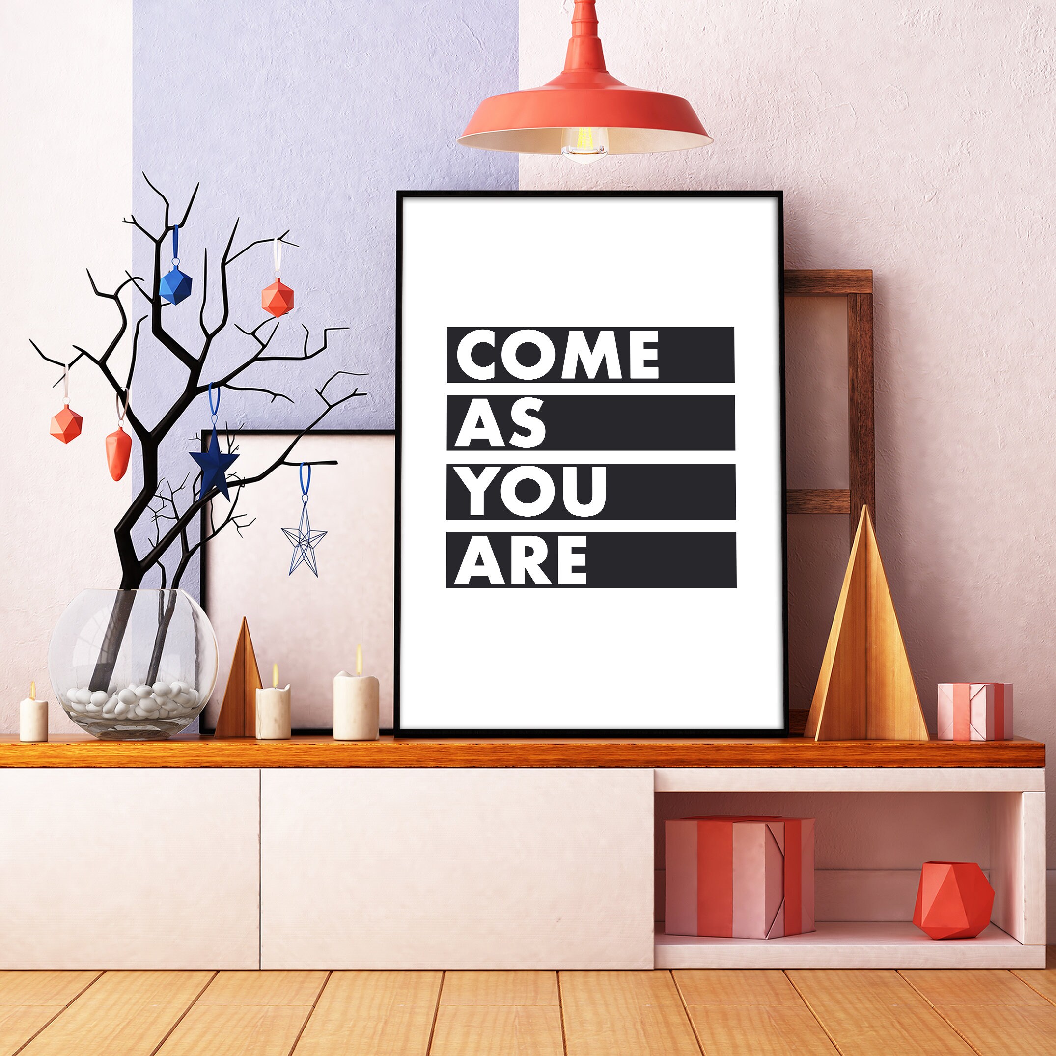 Come as You Are Printable Wall Art, Black and White Minimalist Print ...