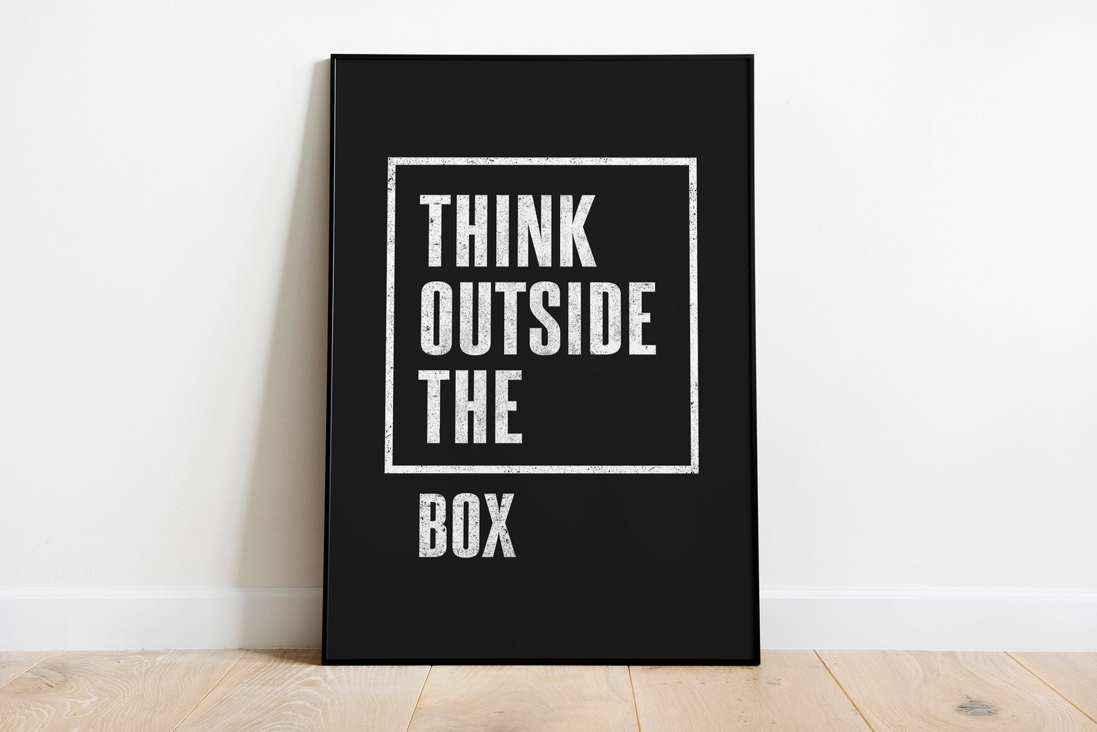 Think Outside the Box, Printable Wall Art, Black & White Quote ...