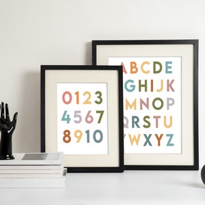 Alphabet and Numbers Set of 2 Rainbow Baby Poster ABC Poster Prints ABC ...