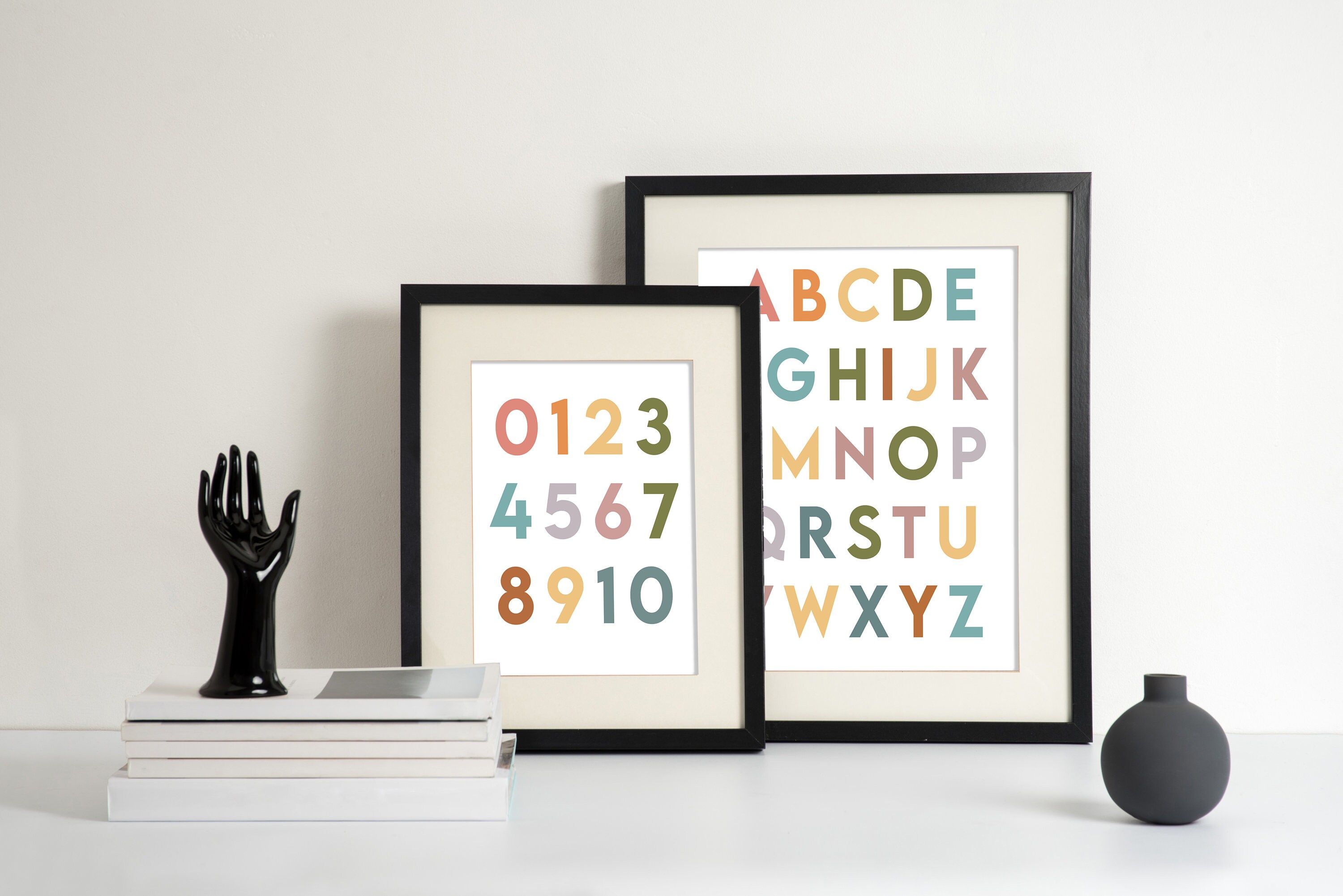 Alphabet and Numbers Set of 2 Rainbow Baby Poster ABC Poster Prints ABC ...