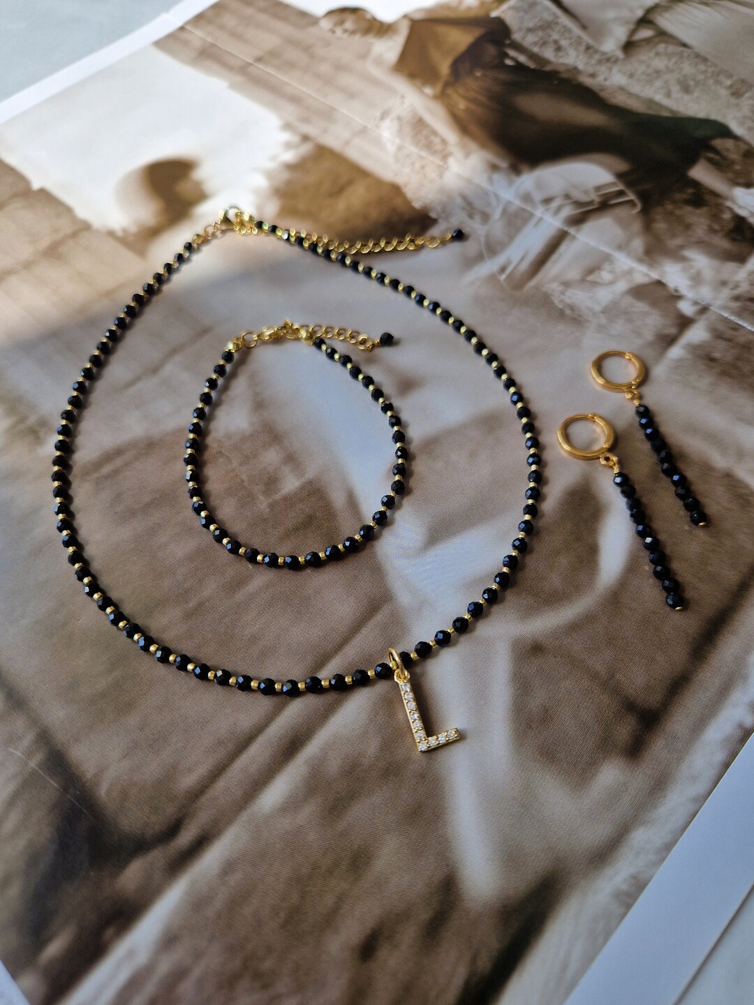 Black Spinel Jewelry, Spinel Necklace, Handmade Bridal Jewelry, Custom ...