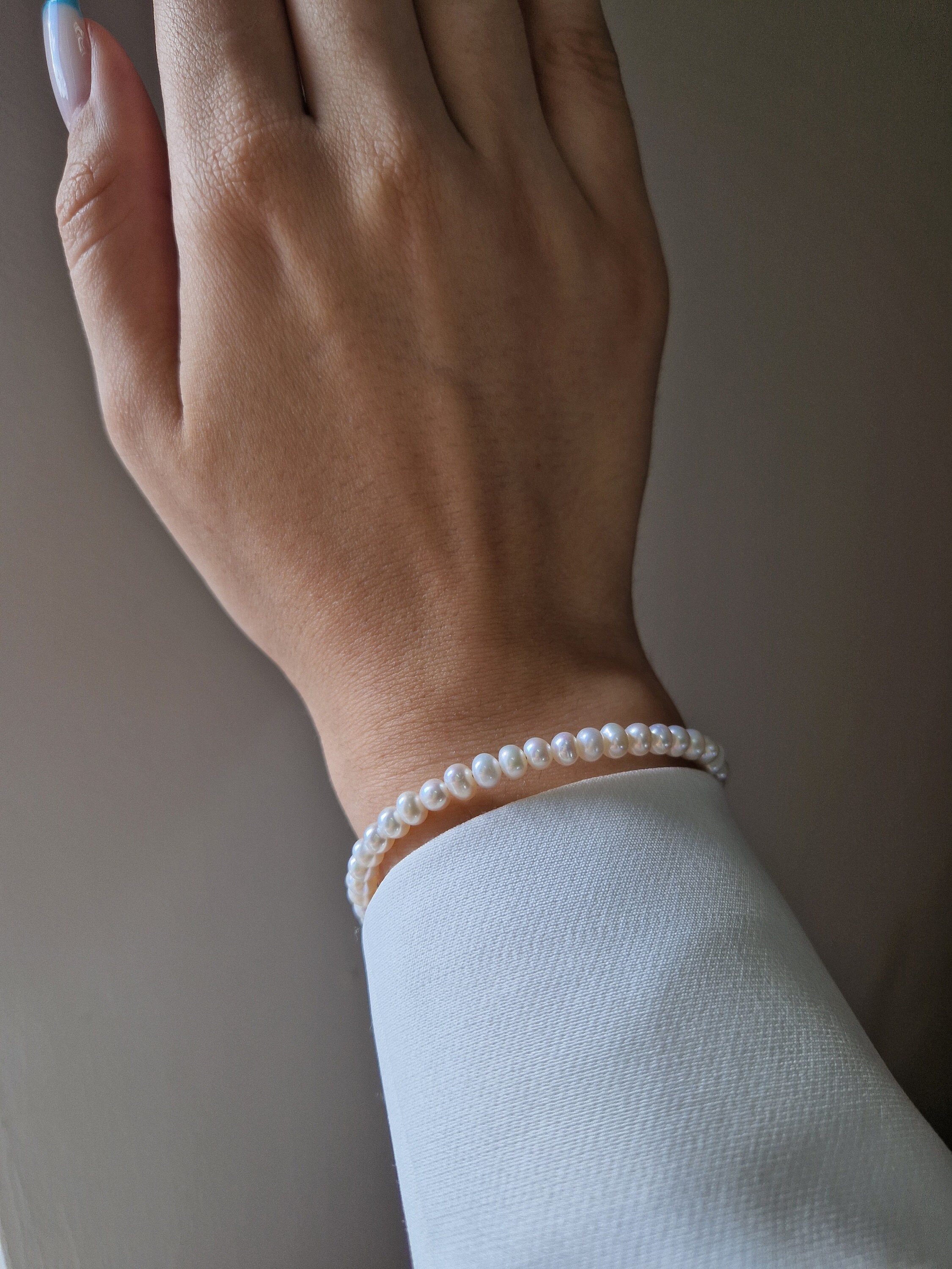 Freshwater Pearl Tiny Bracelet Aesthetic Jewelry Pearl - Etsy