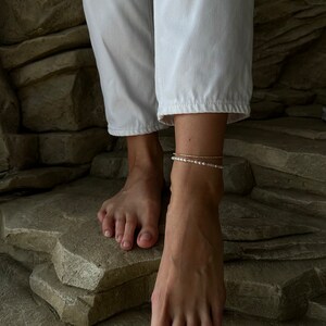 Dainty Pearl Anklet, Coquette Pearl Bracelet, Freshwater Pearls, String ...