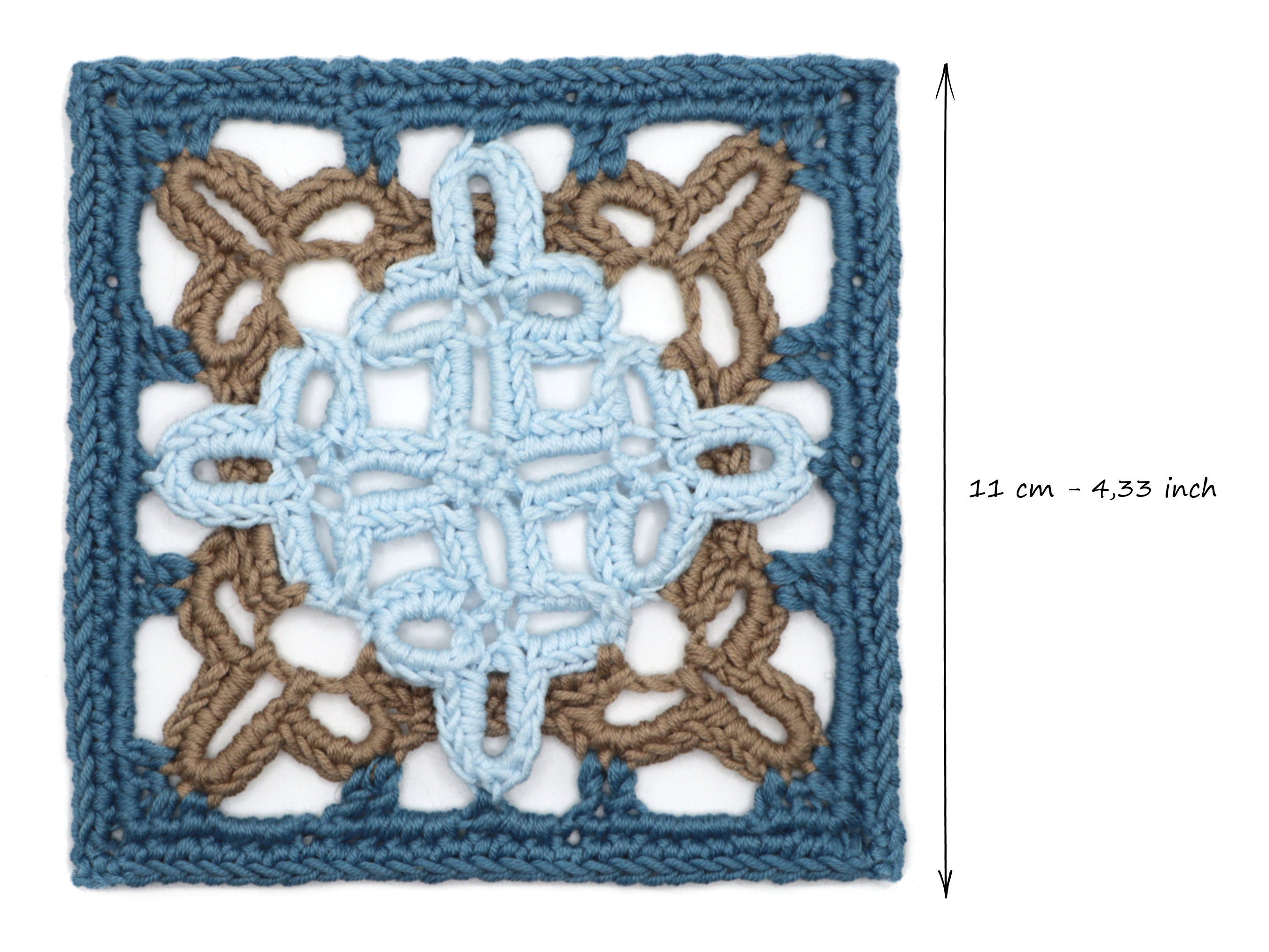 Blue Celtic Granny Square Crochet Pattern: Photo Tutorial (PDF Download ...