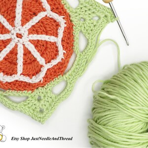 PATTERN Orange Slice Granny Square - Lemon Slice Granny Square - PDF ...