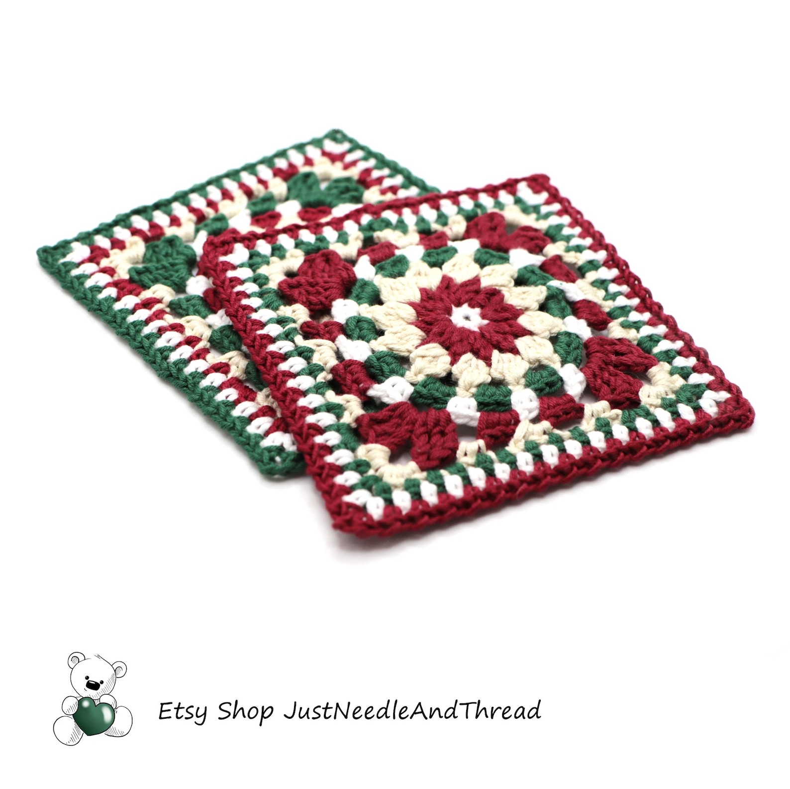 Christmas Granny Square Crochet Pattern: Photo Tutorial (PDF Download ...