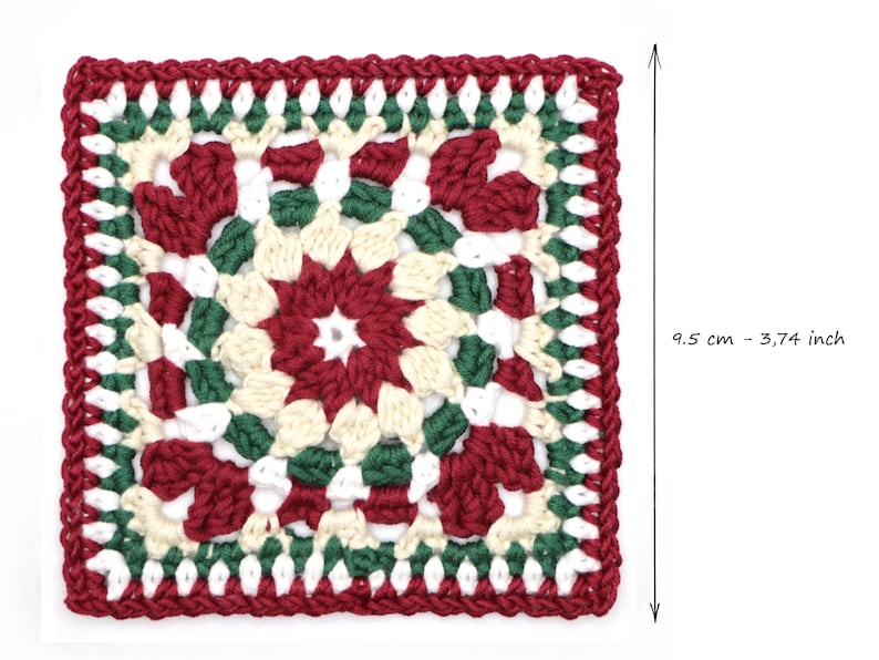 Christmas Granny Square Crochet Pattern: Photo Tutorial (PDF Download ...