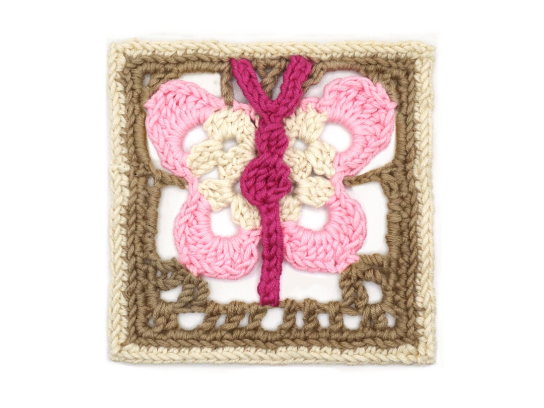 PATTERN Butterfly Granny Square - Granny Square - PDF Crochet Pattern ...