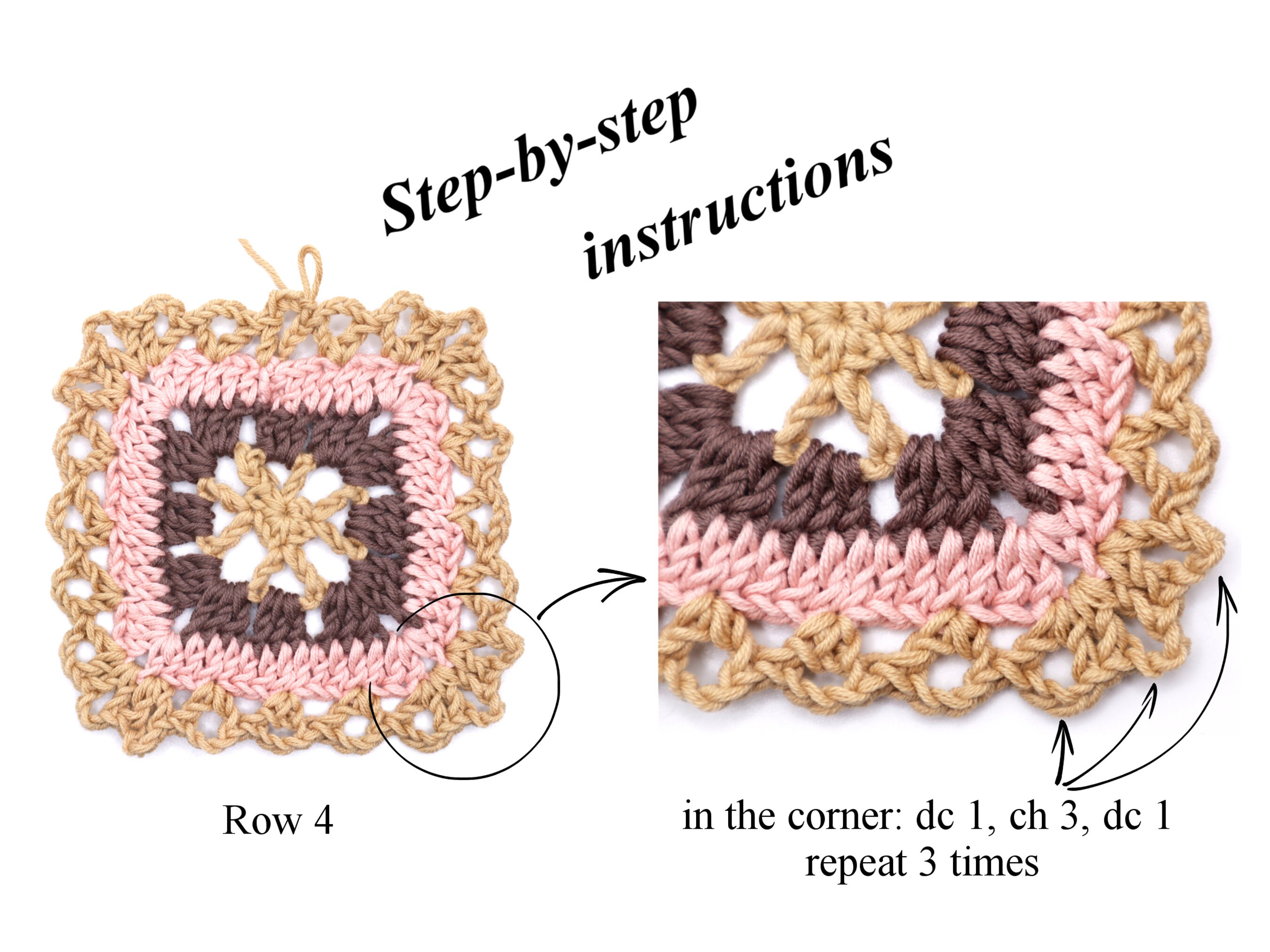 PATTERN Granny Square-pdf Digital Download Granny Square PDF Crochet ...