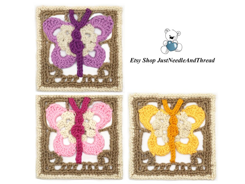 PATTERN Butterfly Granny Square Granny Square PDF Crochet Pattern With ...