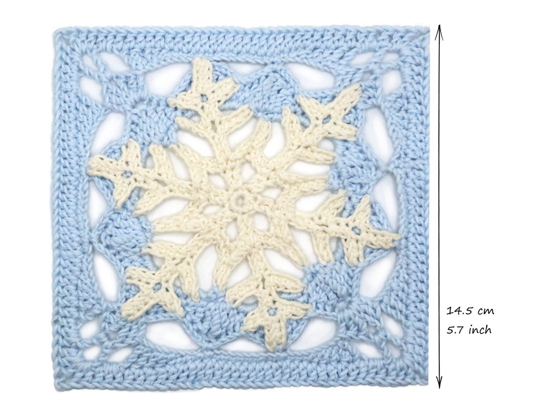 PATTERN Christmas Granny Square - Snowflake Granny Square - PDF Crochet ...