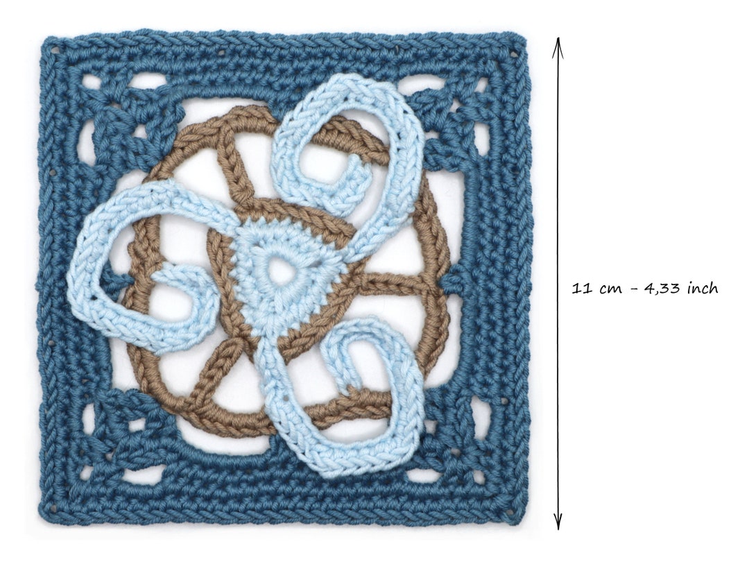 PATTERN Granny Square Triskell - Granny Square Celtic - PDF Crochet ...