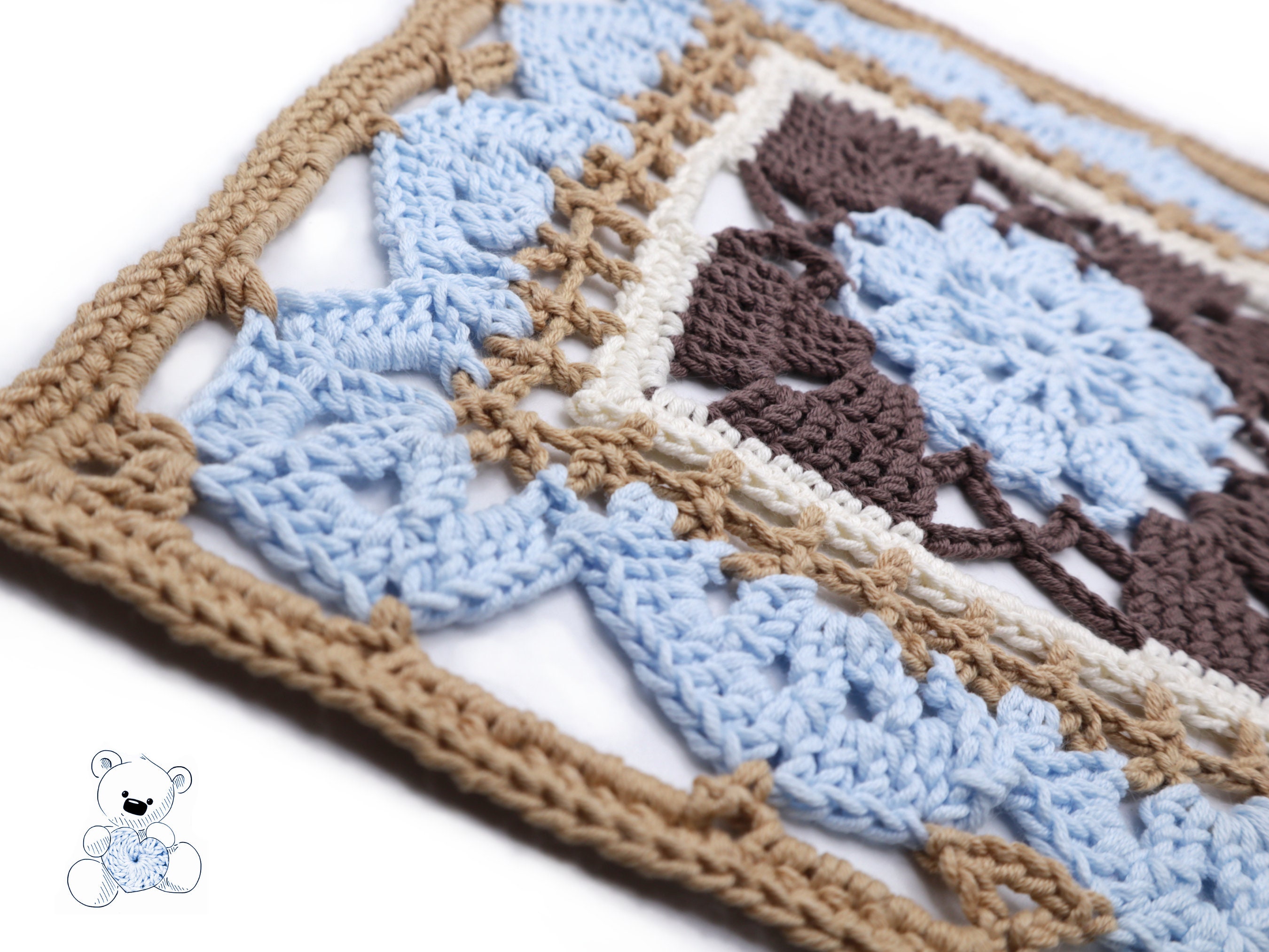 Heart Granny Square Crochet Pattern: Photo Tutorial & Diagram (PDF ...