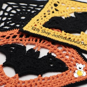 Halloween Bat Granny Square Crochet Pattern: Photo Tutorial (PDF ...