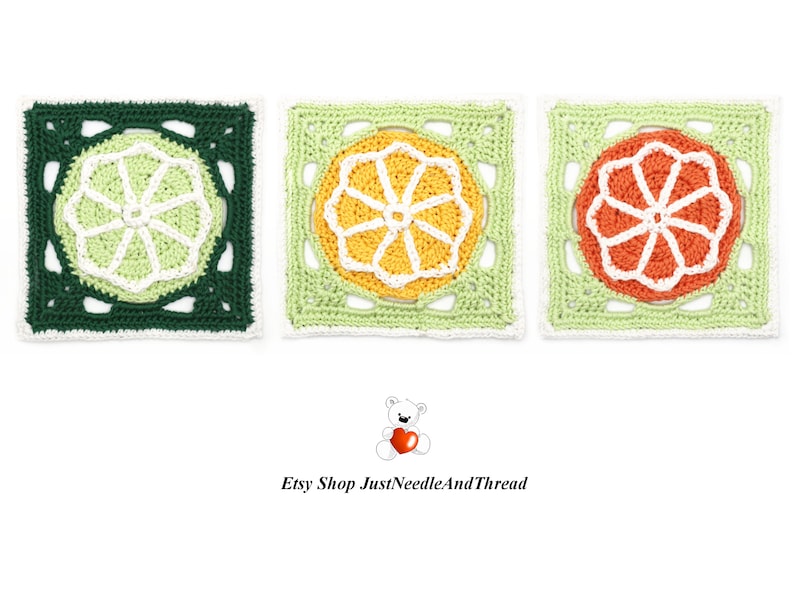PATTERN Orange Slice Granny Square Lemon Slice Granny Square - Etsy