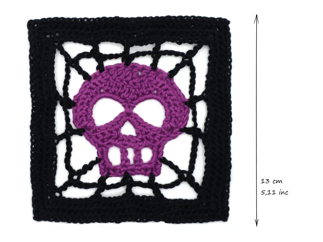 PATTERN Halloween Granny Square Skull Granny Square PDF Crochet Pattern ...