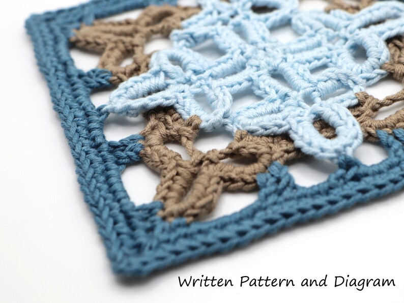 Blue Celtic Granny Square Crochet Pattern: Photo Tutorial (PDF Download ...