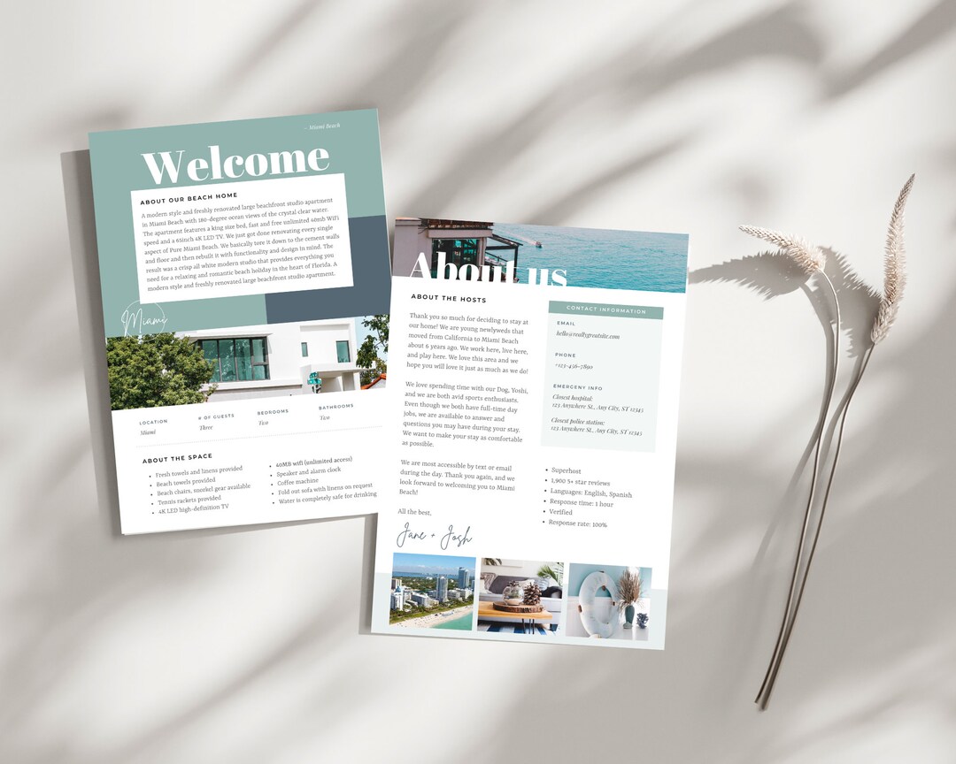 Vacation Home Rental Welcome Package for Guests - Etsy