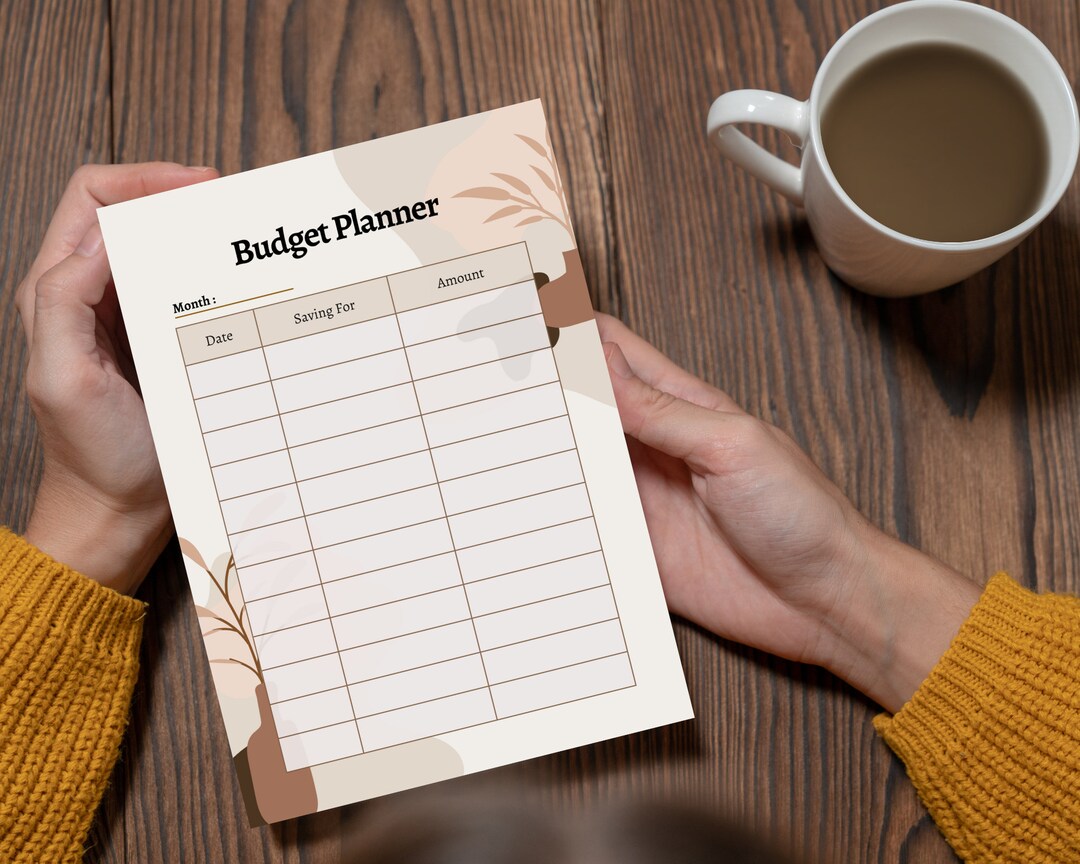 Soft Brown Simple Budget Planner Print Template, Weekly Planner ...